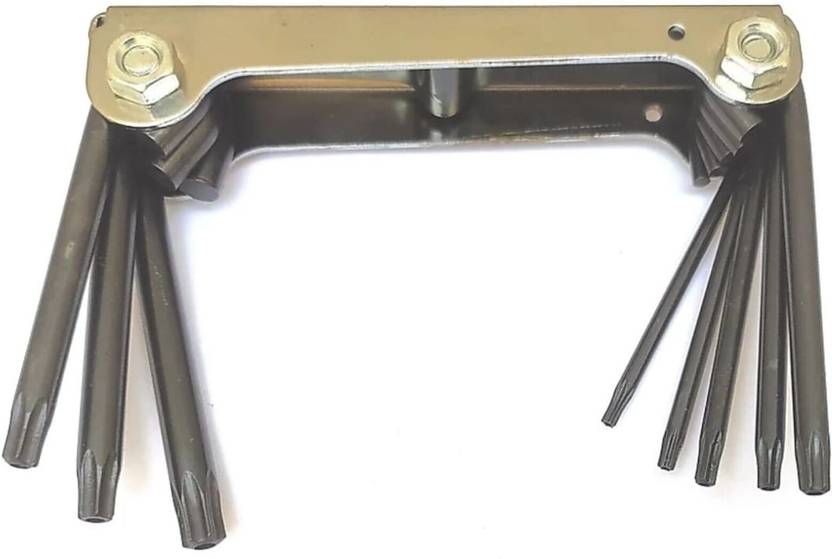 HIGH IMPAC FOLDING TORX ALLEN KEY SET OF SIZES T6,T7,T8,T9,T10,T15,T20 ...