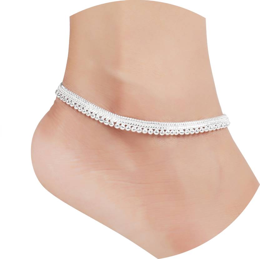 Laali M10 Dual Lari Traditional Solid Ghunghroo Alloy Anklet Alloy ...