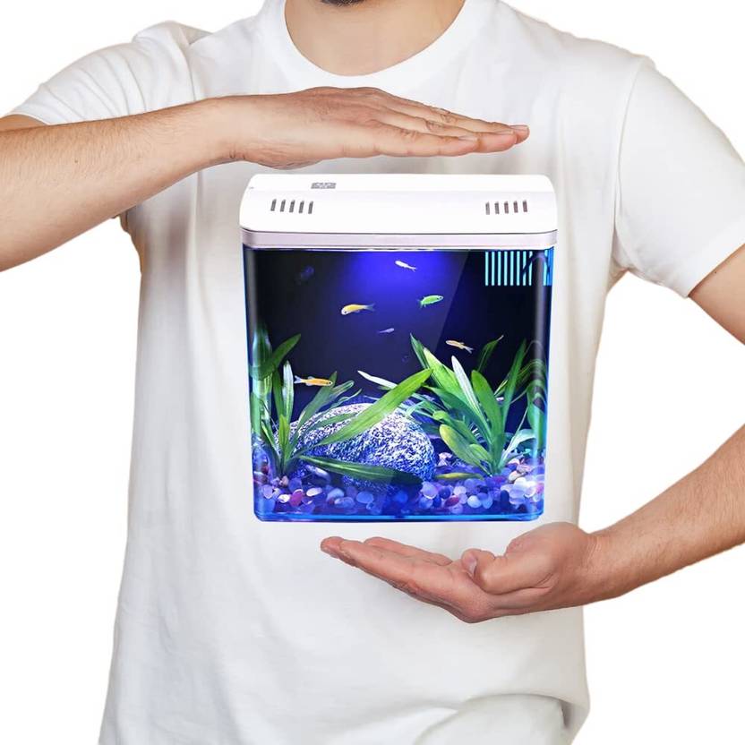 Buraq Aquarium Mini Fish Tank Curve Moulded Equipped with Back Filter ...