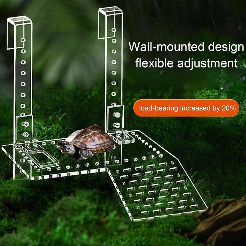 VAYINATO Acrylic Height Adjustable Hanging Turtle Ladder Basking ...