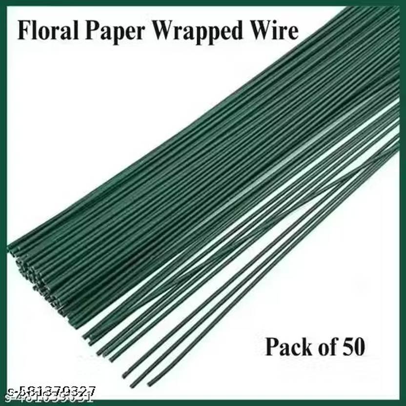 Giftcovery Pack of 50, Diameter 2mm Dark Green Floral Paper Wrapped ...