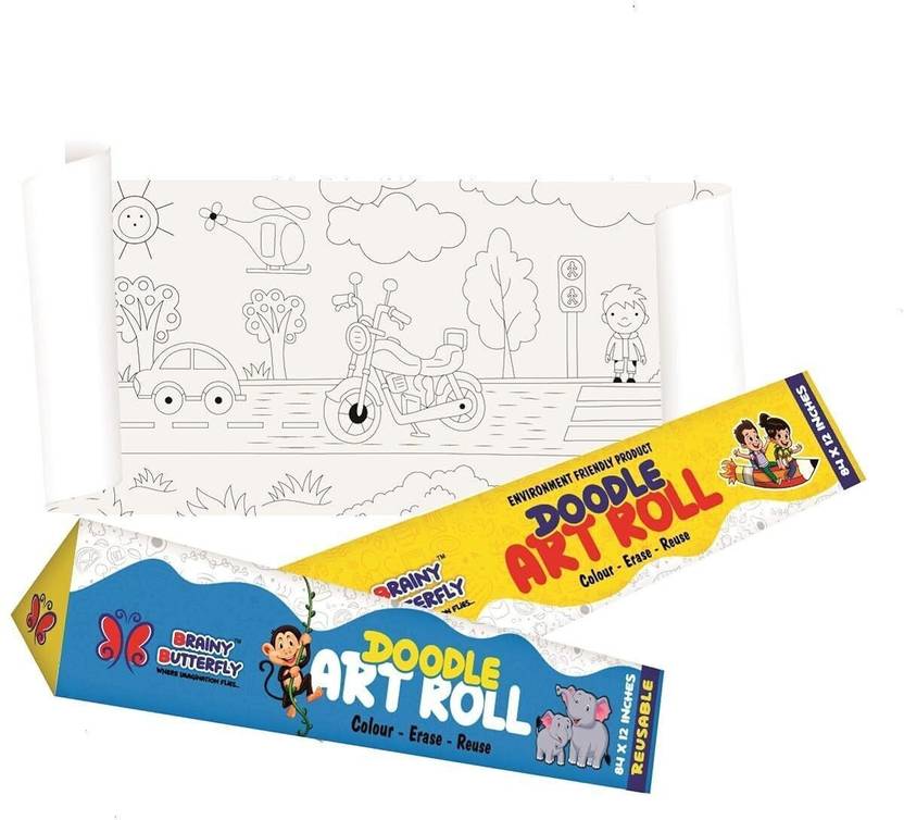 Brainy butterfly Reusable Doodle Art Roll | Coloring Sheet | Wheel ...