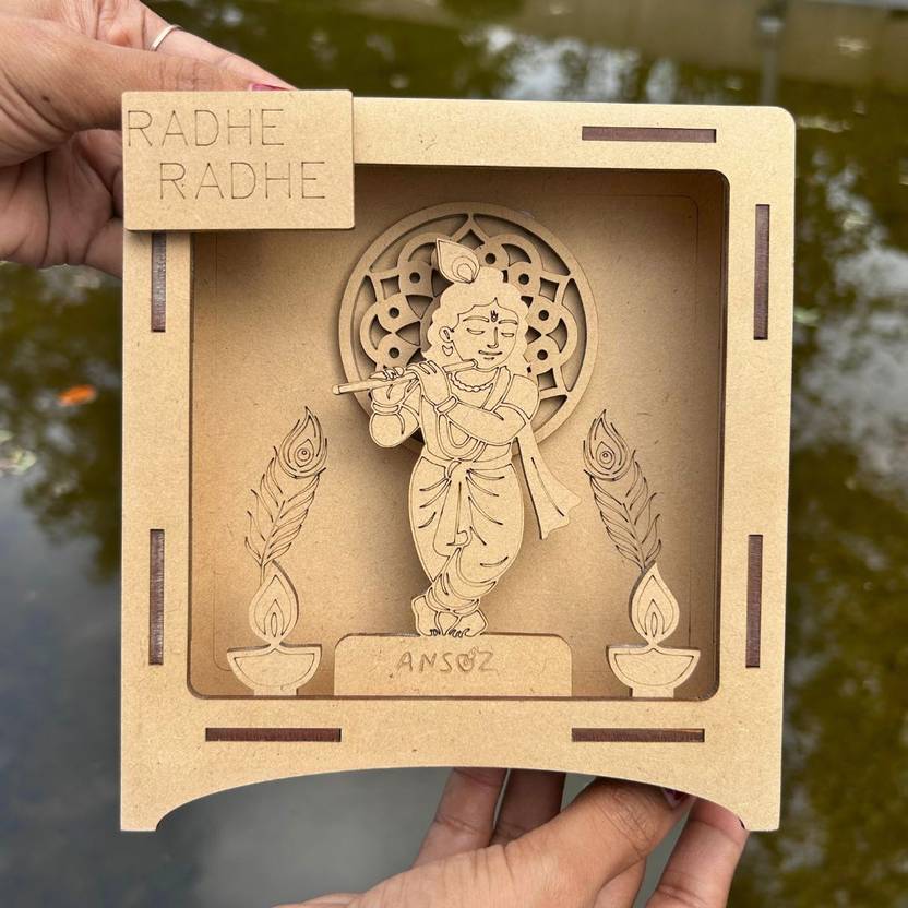 Ansoz DIY Wooden Krishna Temple LED Lamp Kit Decorative Showpiece - DIY ...