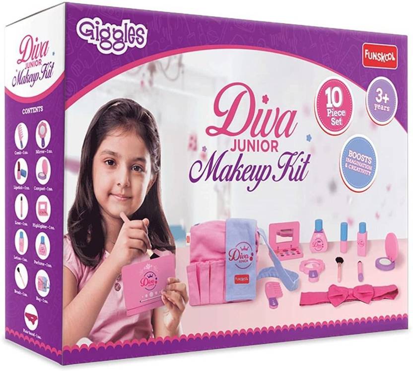 FUNSKOOL Giggles Diva Junior Makeup Kit - Wooden Makeup Kit for Girls ...