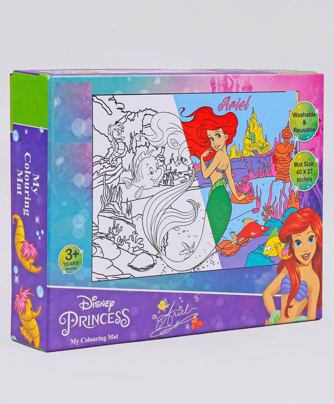 zokato Disney Princess Ariel Coloring Mat With Pens- Multicolor ...