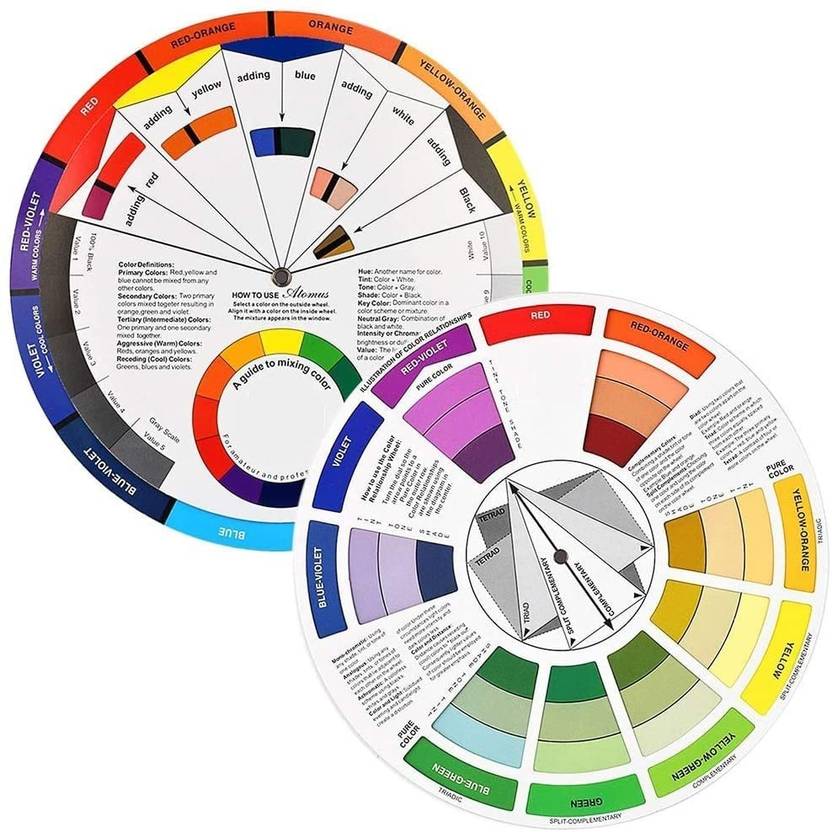DEZIINE 1 PCS BIG Color Wheel Card – A Handy Color Mixing Guide for ...