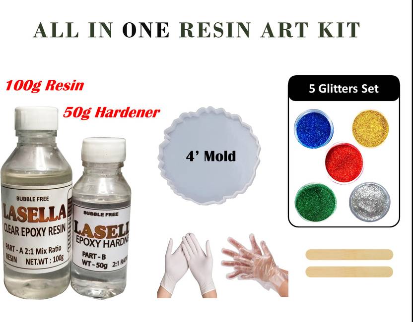 Lasella Easy to Use DIY All In One Resin Art Kit Perfect for First Time Users Resin Art Medium ...