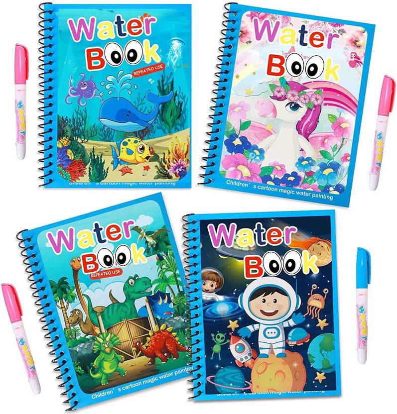 Flipkart.com | KIDOLOGY Magic Water Coloring Book, Magic Water Drawing ...