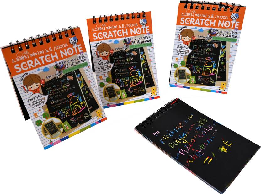 Flipkart.com | PlayKith Scratch Notebook Coloring Magic Book Drawing ...