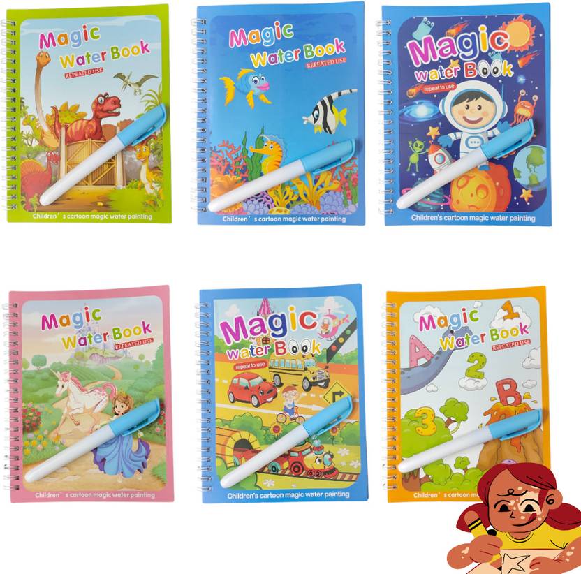 Flipkart.com | SHINI LIFESTYLE (Pack of 6) Water Magic Book, Reusable ...