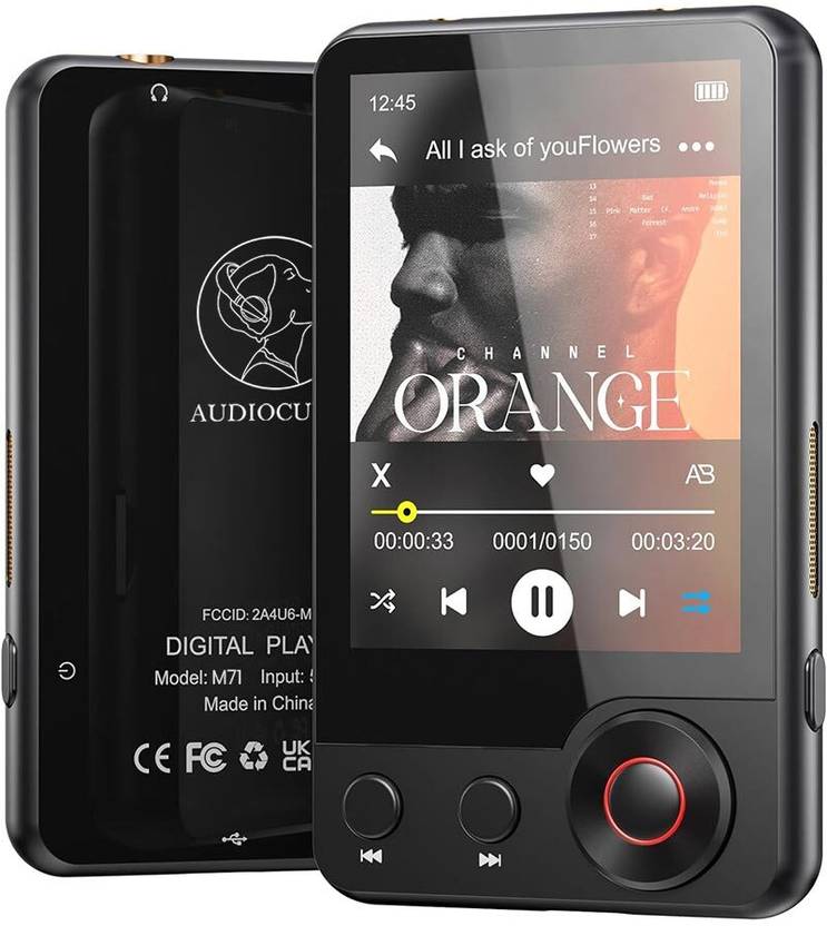 AUDIOCULAR M71 MP3 Player with Bluetooth, Dual Audio Jack, HiFi Speaker ...