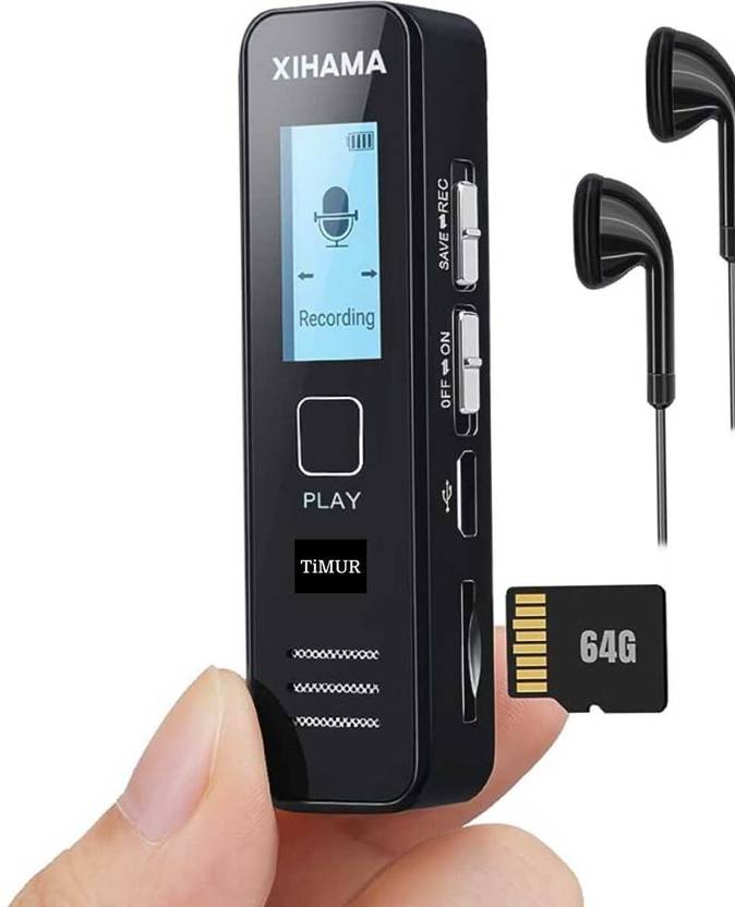 TiMUR Digital 192kbps20-Hour Recording MP3 Playback Mini Voice Recorder ...