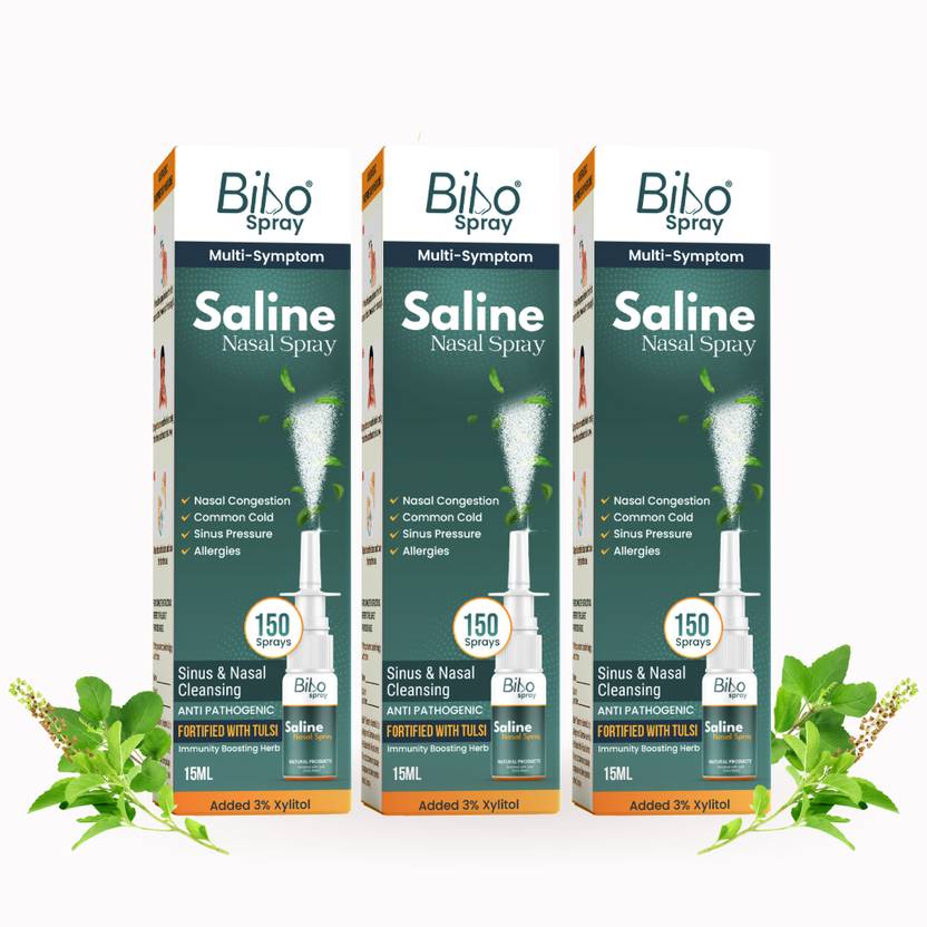 BIBO Spray | Saline Nasal Spray | Fortified with Tulsi | IMMUNITY ...