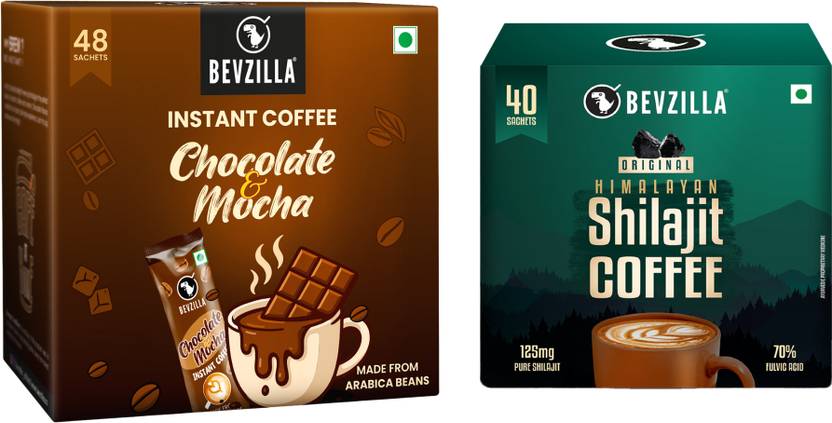 Bevzilla Himalayan Sheelajit Coffee Powder With 48 Sachets of Chocolate ...