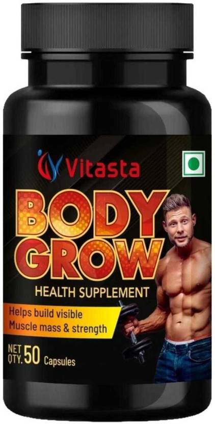 VITASTA BODY GROW CAPSULE FOR FASTWEIGHT & MUSCLE GAIN,100% NATURAL ...