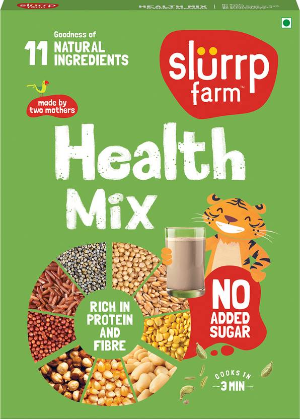 Slurrp Farm Instant Health Mix Milk Drink, Multigrain, No Added Sugar ...
