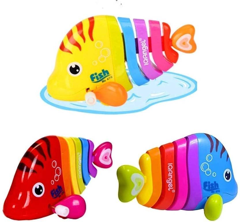 BEAUTYKINGDOM Colorful Wind-Up Swimming Fish Toy for Kids – Floating ...