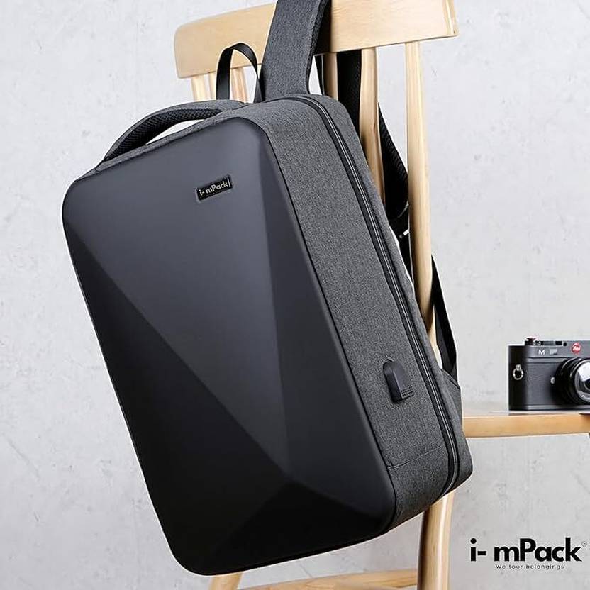 JSDFASHIONHUB Grey Smart Waterproof Laptop Backpack with USB Charging Port & Anti-Theft Lock 30 ...