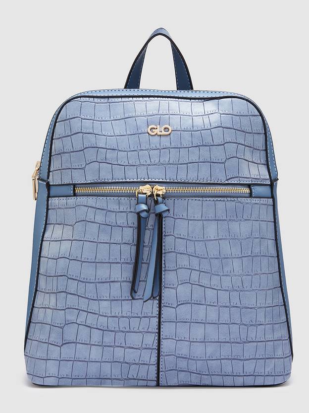 GLO by Globus Women Blueish Grey Textured Smart Casual Backpack 11 L ...