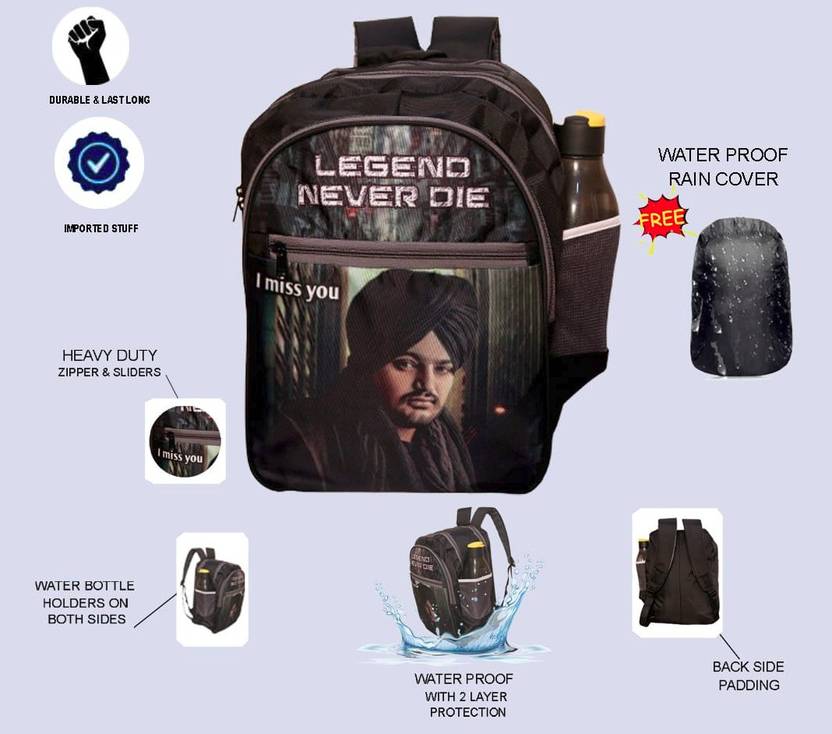 solidbag SIDHU MOOSE PRINT BACKPACK WITH RAINCOVER 31 L Backpack BLACK ...