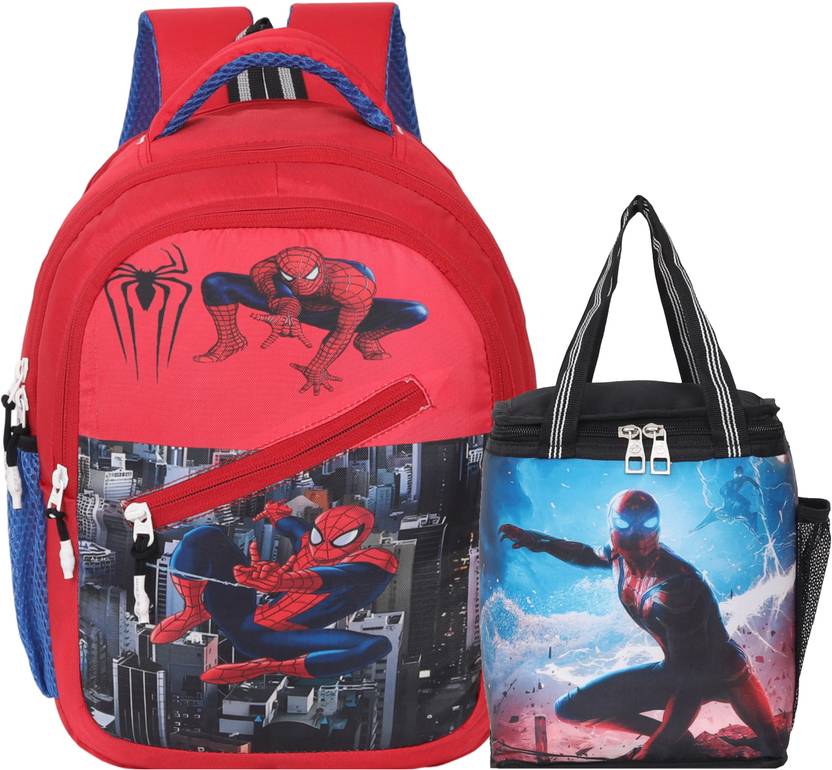 peter india Superhero Spiderman School Bags Cartoon/ Tiffin Bag Combo ...