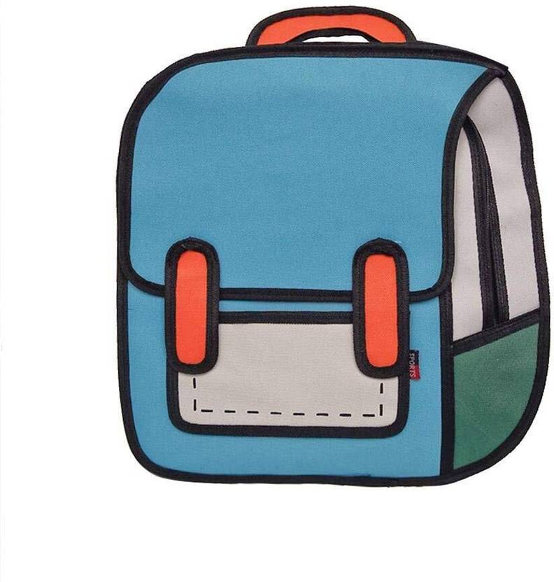 Flipkart.com | kankinmart Jump Style 3D Backpack 16Inch 2D Drawing ...