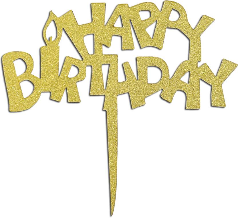 Sage Square Golden Sparkle Text Birthday Cake Topper Adorable
