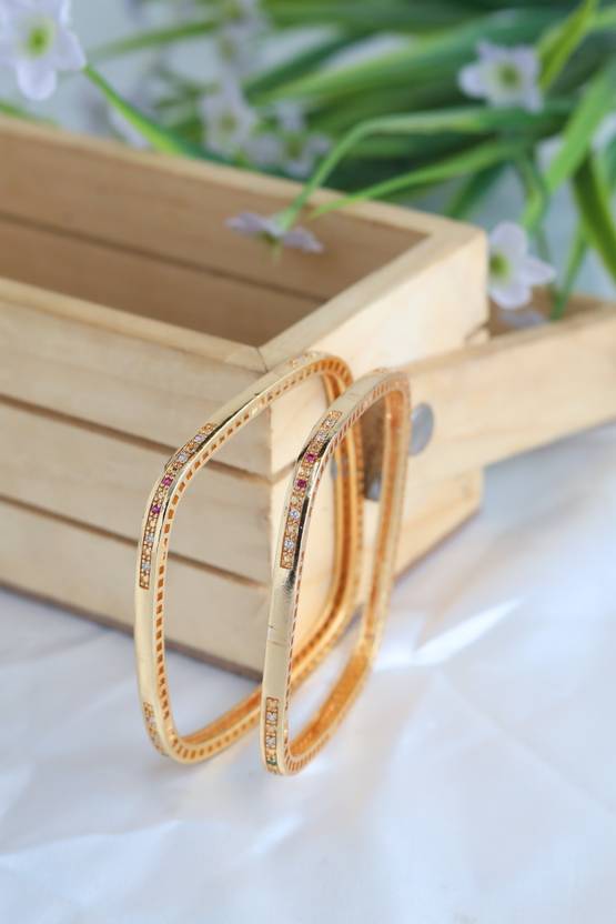 Zeraki Jewels Brass Gold-plated Bangle Set Price in India - Buy Zeraki ...