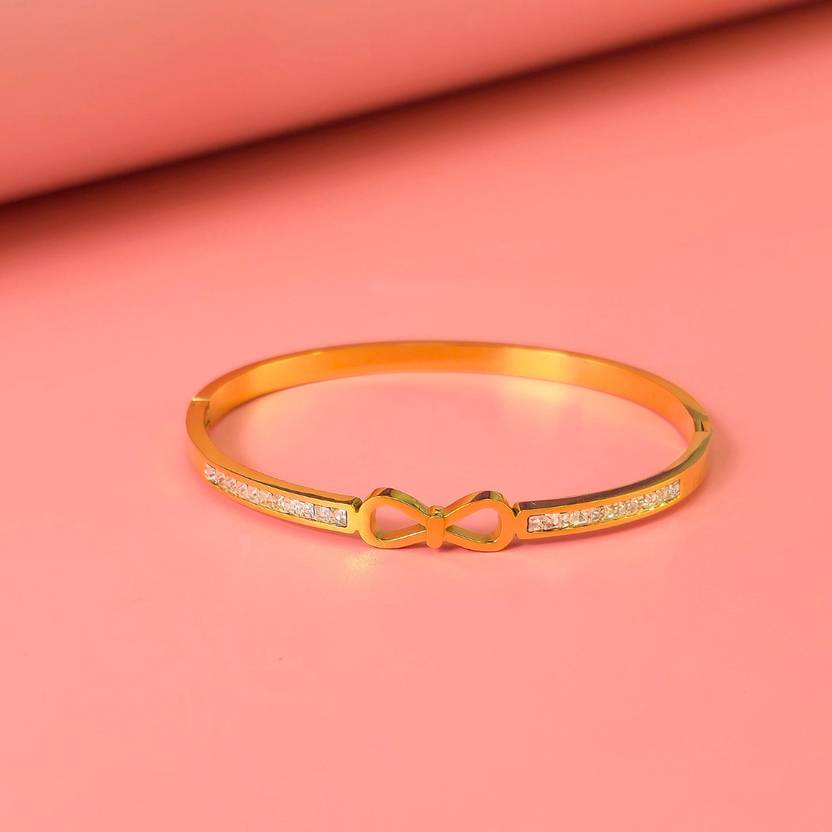 Bauble Cluster Stainless Steel Cubic Zirconia Gold-plated Bracelet ...