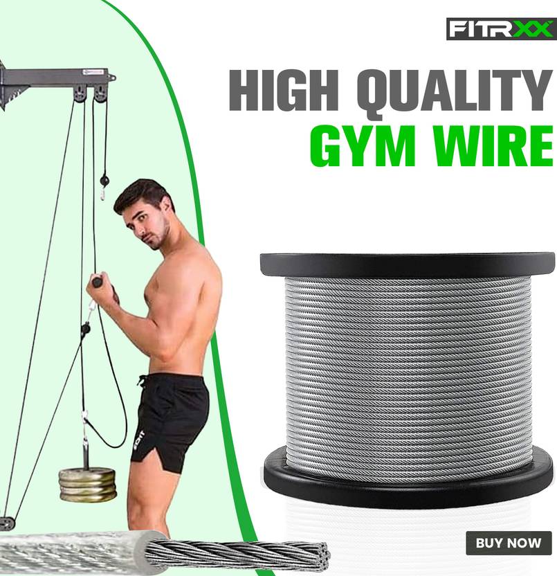 FITRXX Gym Machine PU Coated Rope Cable Inside Steel(5MM-5 METER) Multi ...