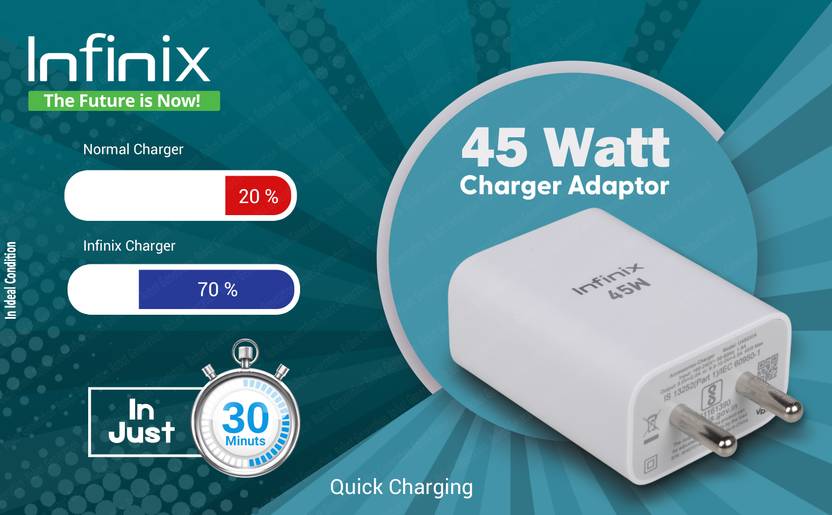 Infinix 45 W Supercharge 4.4 A Wall Charger for Mobile - Infinix ...