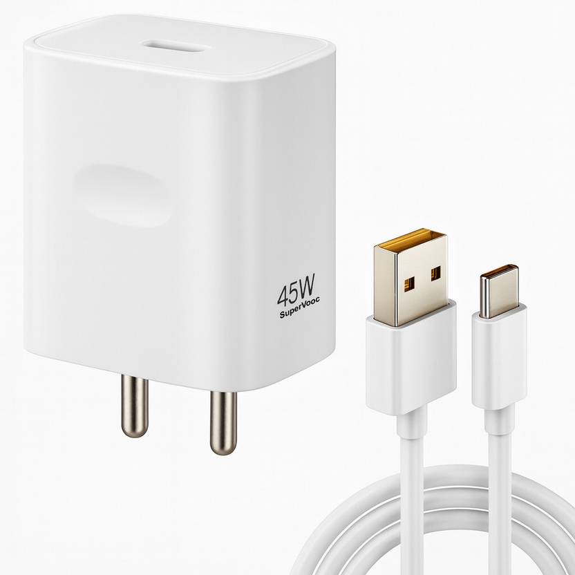 RVAT 45 W SuperVOOC 5 A Wall Charger for Mobile with Detachable Cable ...