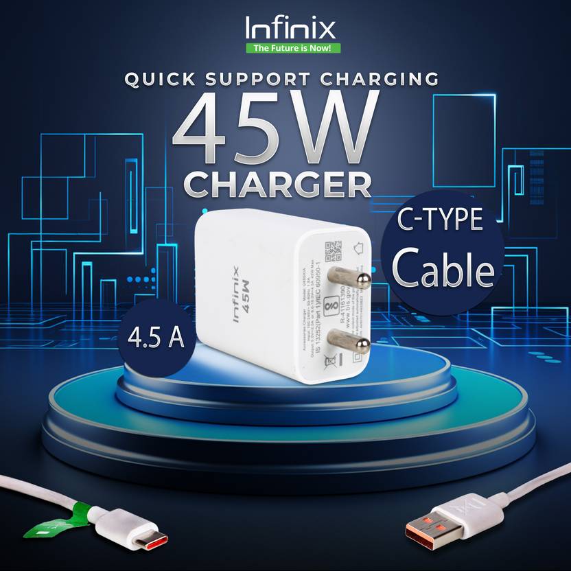 Infinix 45 W Supercharge 4.4 A Wall Charger for Mobile - Infinix ...