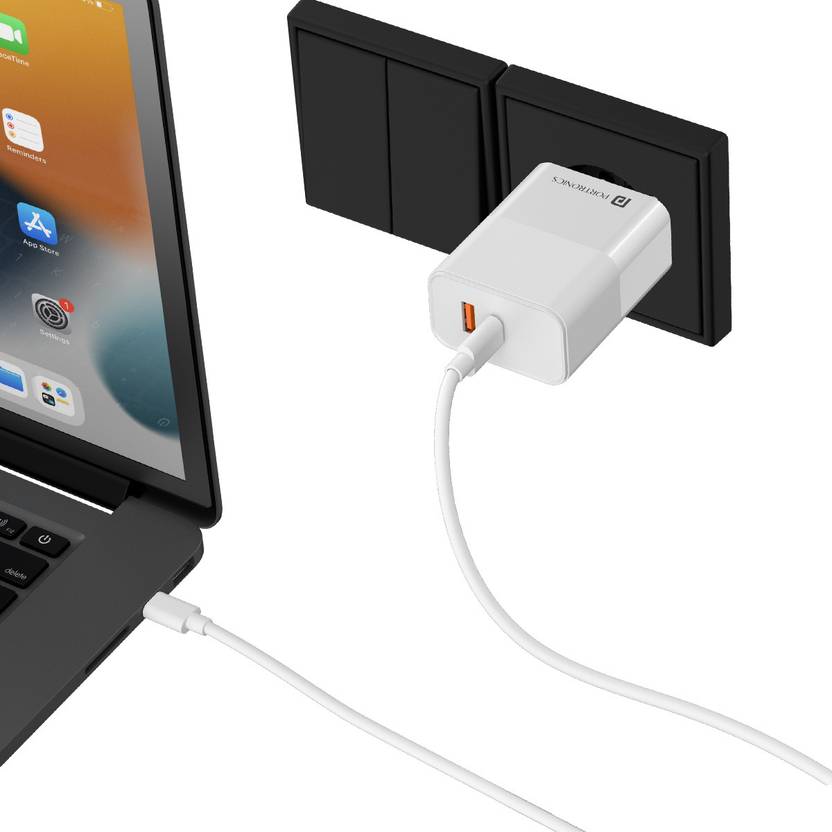 Portronics 65 W GaN 3 A Wall Charger for Mobile with Detachable Cable ...