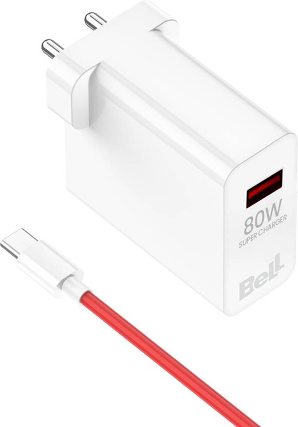 BELL 80 W SuperVOOC 3 A Wall Charger for Mobile with Detachable Cable ...