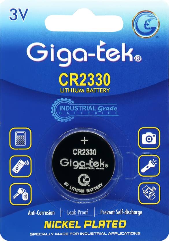 Giga-tek Industrial Grade : CR2330 : Lithium Coin : Nickel Plated ...
