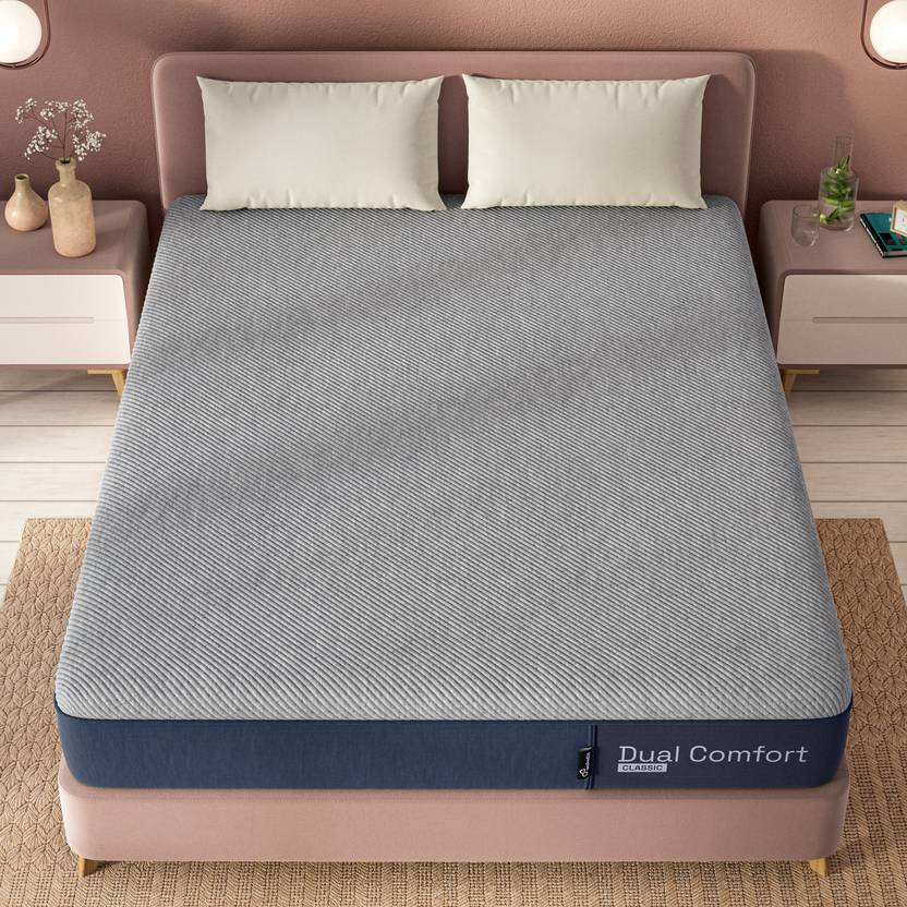 Wakefit Dual Comfort - Reversible Hard & Soft 4 inch Queen High Resilience (HR) Foam Mattress ...