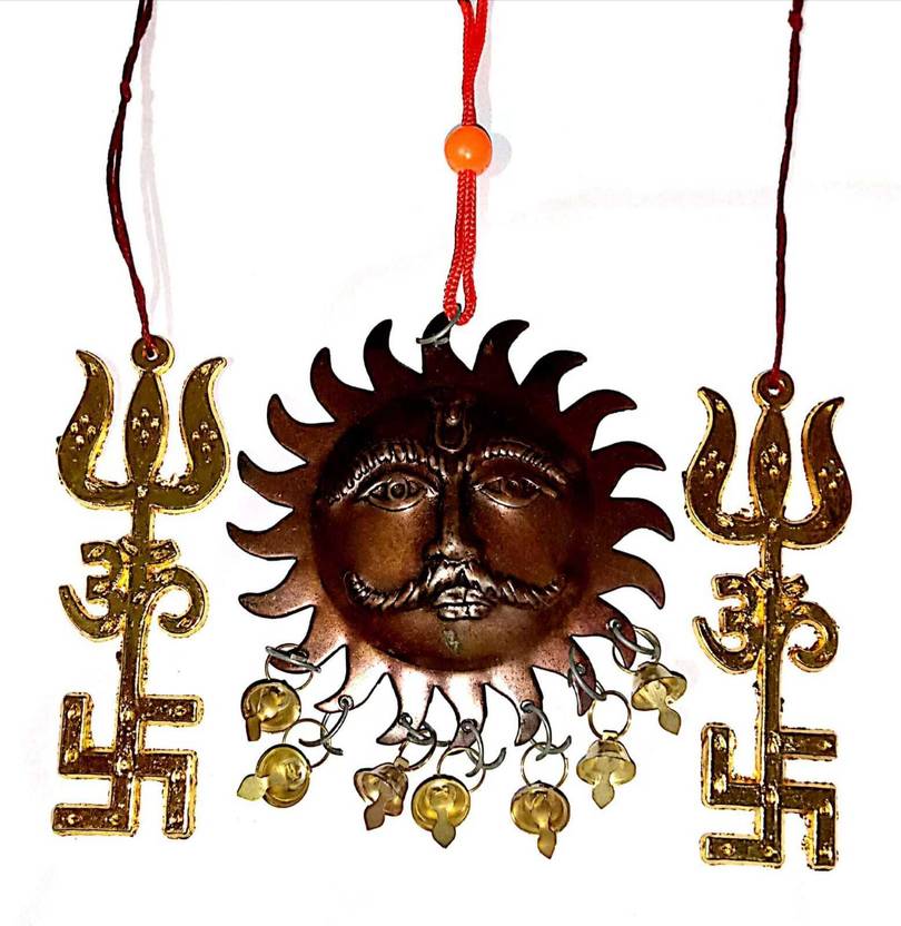 SHREENATHJI Shreenathji Sun Surya & Swastik Om Trishul Vastu Bell ...