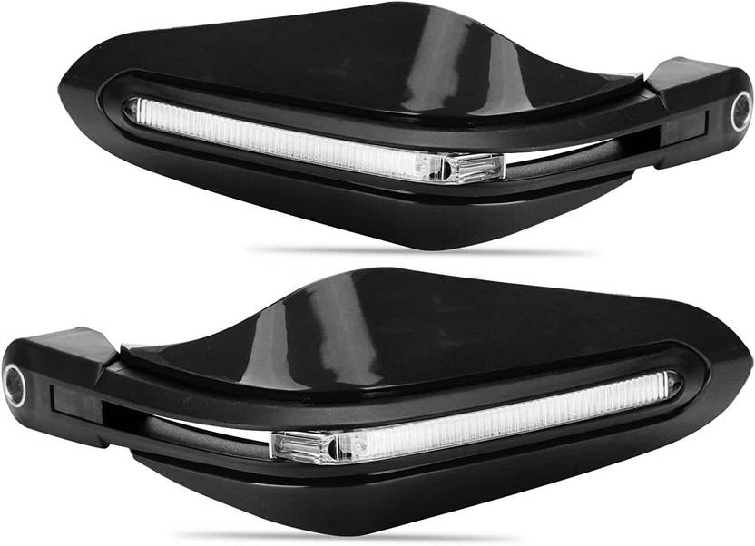 hjg Knuckle Guard/Hand Protector with LED Light (Black) Bike Crash ...