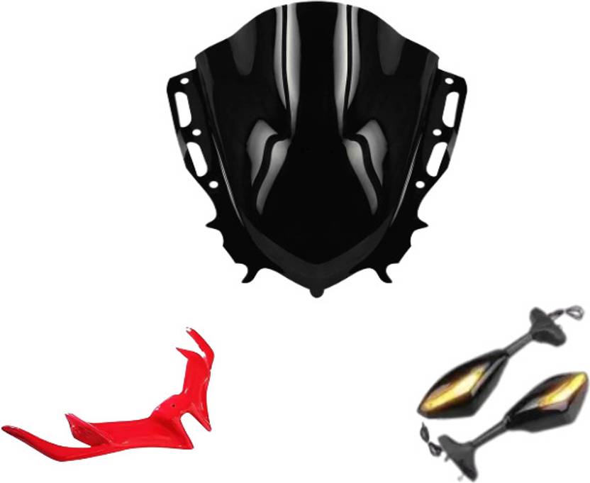 Gogna Mart yamaha r15 v4 visor , v3 winglet red and bike led mirror ...