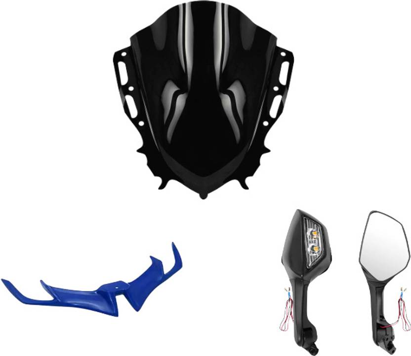 Gogna Mart yamaha r15 v4 visor black , v3 winglet and r6 mirror for ...