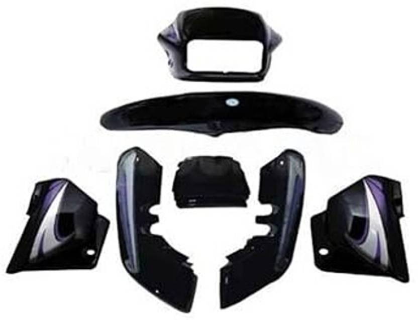 THE ONE CUSTOM Black & Purple Sticker Full Body Kit for Hero Splendor ...