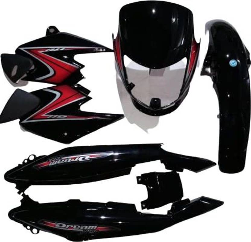 DIVINE Dream Yuga Full Body KIT for Bike (Pack of 4, Black &Red) Bike Headlight Visor Price in ...