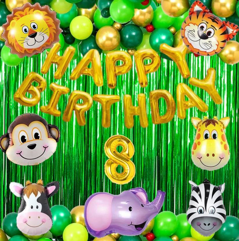 Nayugic Jungle Theme Birthday Decoration Items or Kit For Eighth ...