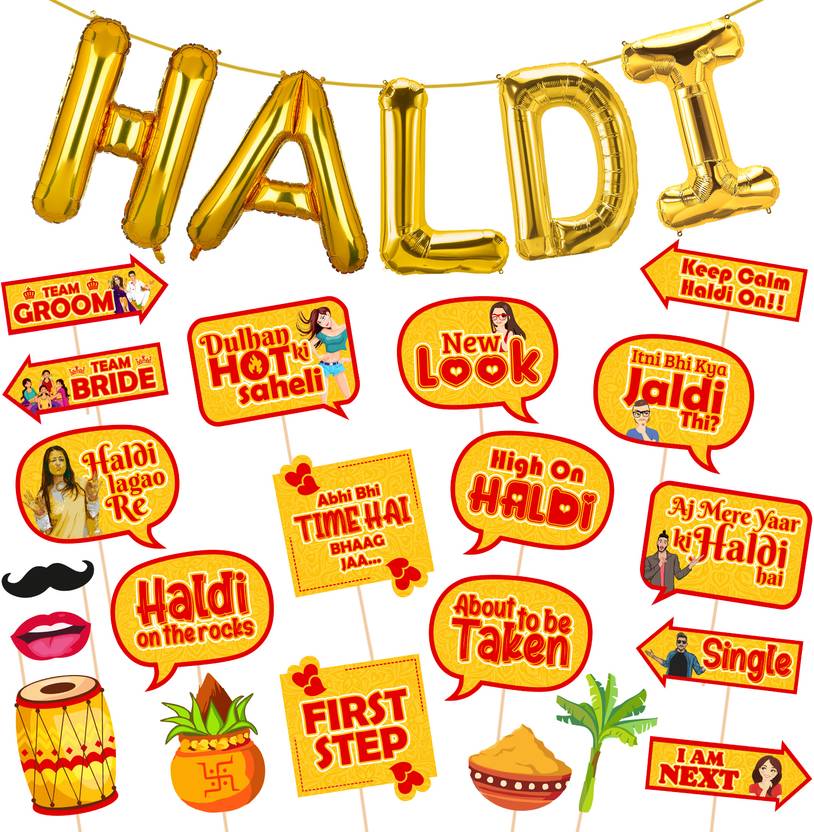 ZYOZI Haldi Props for Photoshoot,Haldi Decoration for Wedding,Haldi ...