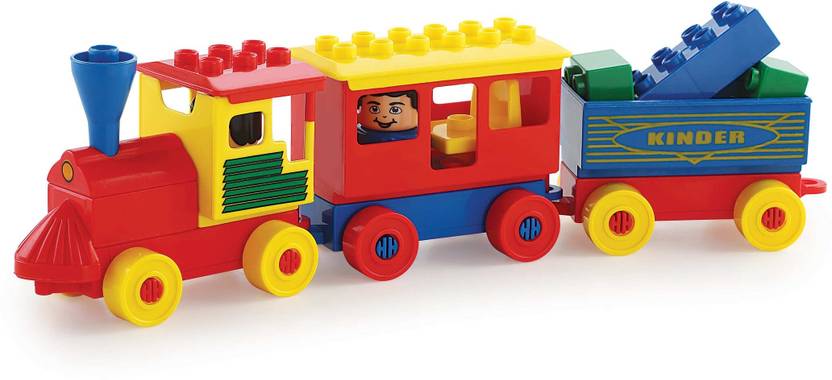 YUIOP - Junior Train Set For Kids - Interlocking Building Blocks Set ...