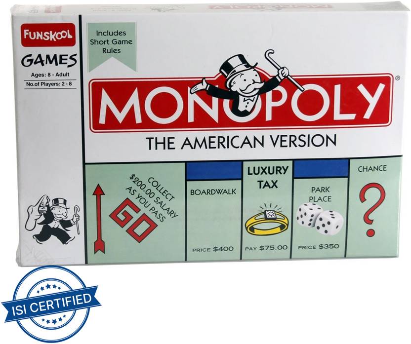 FUNSKOOL Monopoly - The American Version Money & Assets Games Board ...