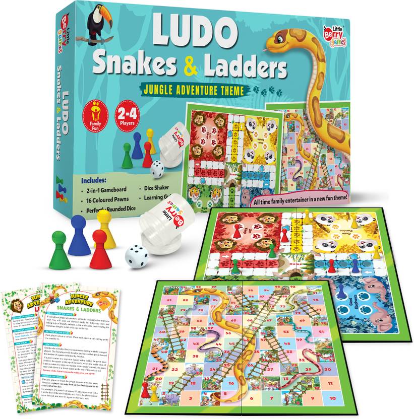 Little Berry Ludo & Snakes Ladders Board Set for Kids- 2in1 Party & Fun Board Game - Ludo ...