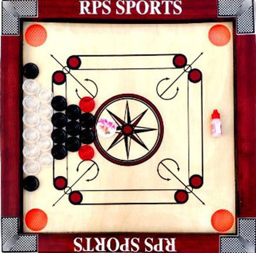 RPS sports Red Kikar Wood Frame Small Carrom Board+Premium Quality ...