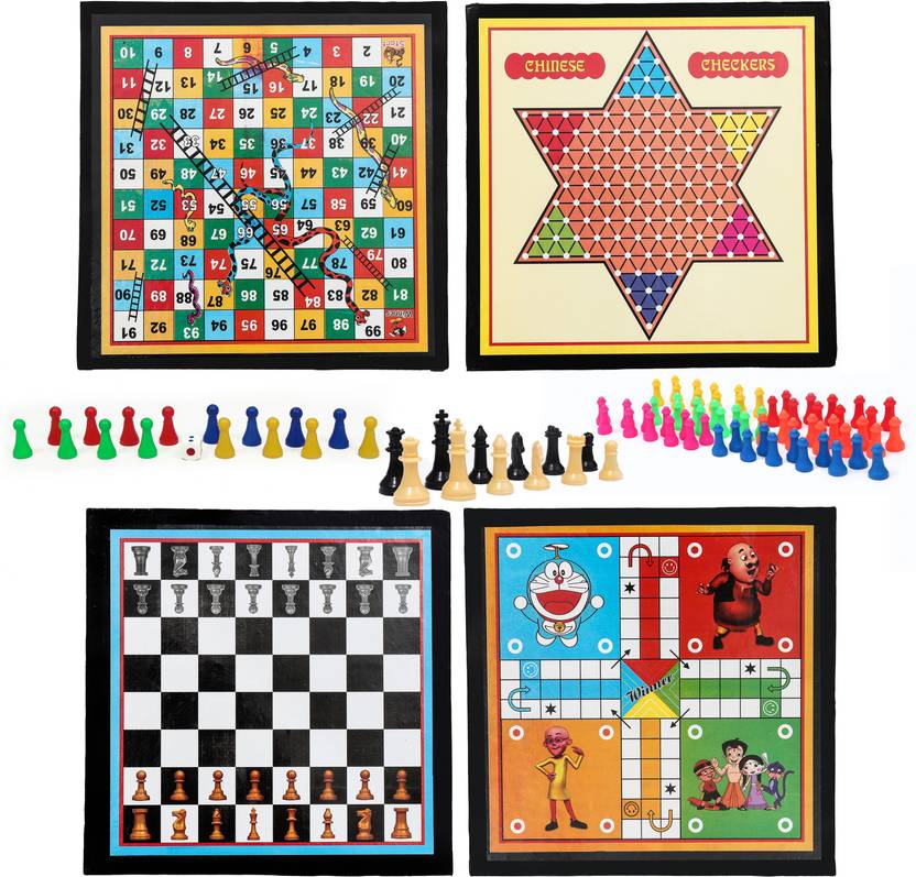 HK Sport & Toys 2 in 1 Wooden 12*12" Ludo & Snake Ladder | Checker ...